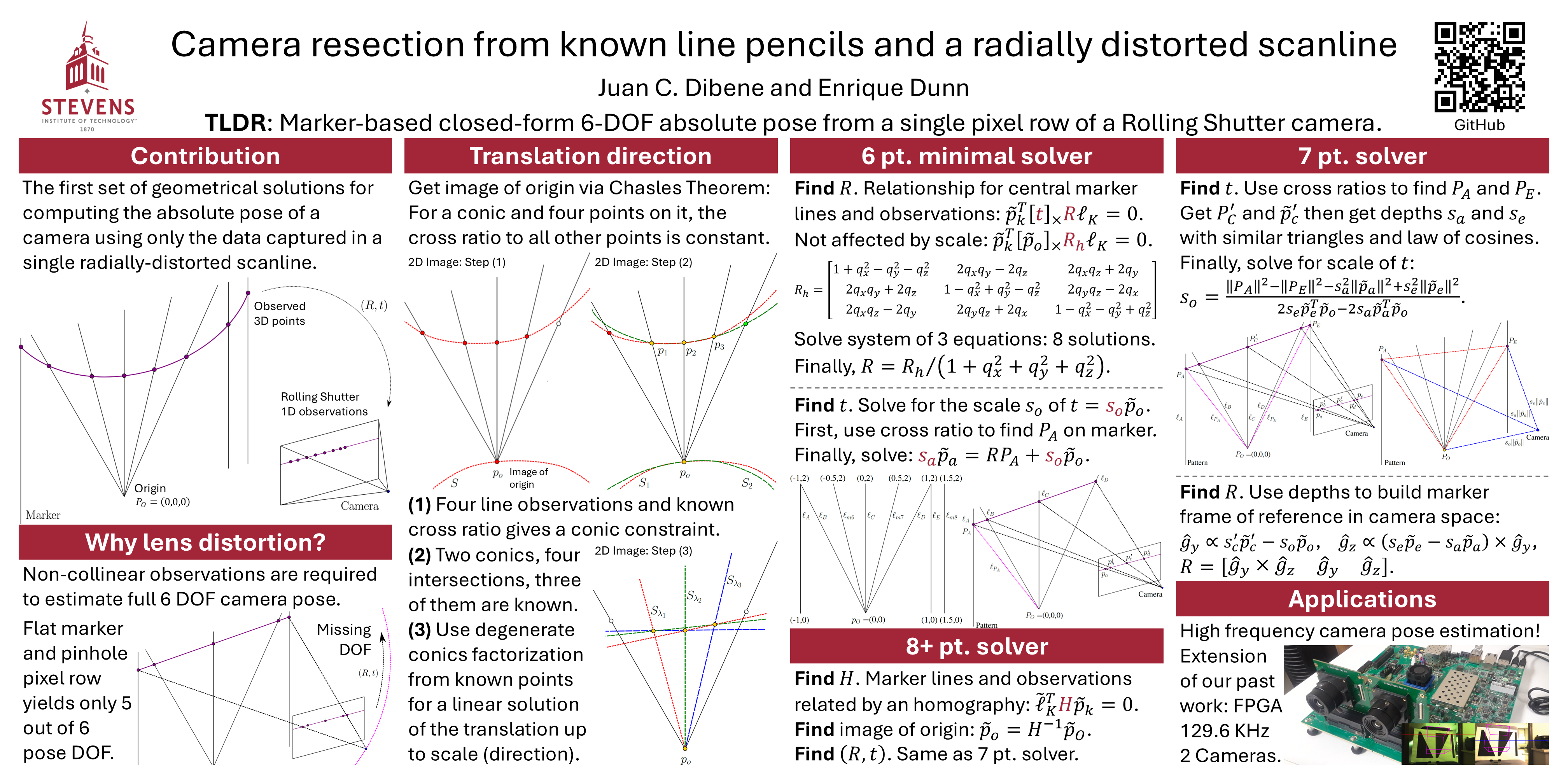 CVPR Poster Camera Resection from Known Line Pencils and a Radially Distorted Scanline